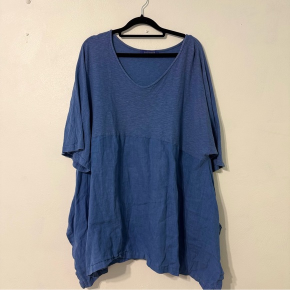 cut loose | Tops | Cut Loose Womens Indigo Tunic Top Linen Blend ...